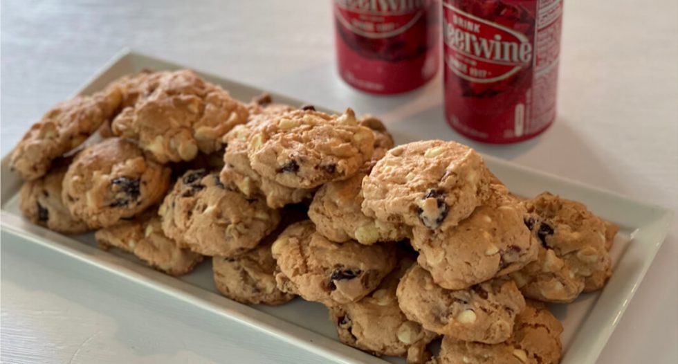 Cheerwine Cherry Walnut White Chocolate Chip Cookies
